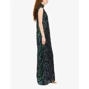 TALLER MARMO Disco-dragon Embellished Woven Maxi Dress
