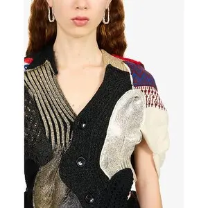 Junya Watanabe Mixed Material Patchwork Wool-blend Sweater