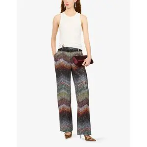 Missoni Embellished Straight-leg Knitted Trousers