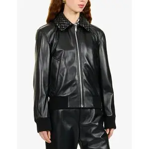 Bottega Veneta Padded Fluid Intrecciato Collar Leather Blouson Jacket