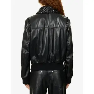 Bottega Veneta Padded Fluid Intrecciato Collar Leather Blouson Jacket