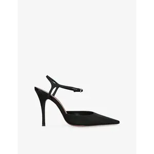 Amina Muaddi Carolyn 100 Heeled Satin Pumps