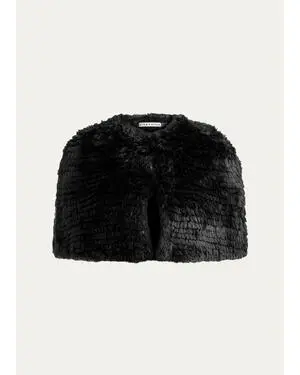 Alice + Olivia Deirdre Faux Fur Cape - Black