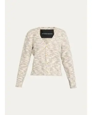 STUDENBURG Jaspe Cloud Boucle V-neck Cardigan - Ivory