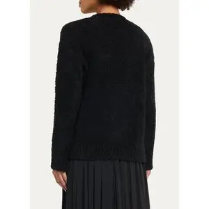 STUDENBURG Camel Slub Boucle Pocket V-neck Cardigan