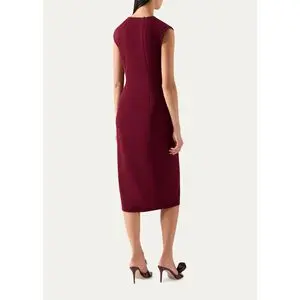 Akris Sleeveless Wool Crepe Double-face Zip Slit Midi Dress