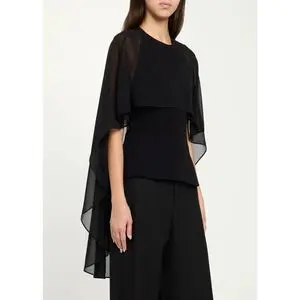 A.L.C. Adela Chiffon Cape Top