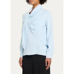 Oscar De La Renta Tieneck Georgette Blouse