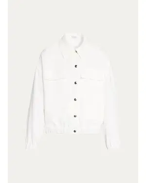 Brunello Cucinelli Oversized Denim Shirt Jacket - Ivory