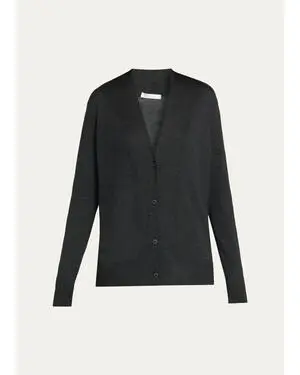 THE ROW Vanon Cashmere V-neck Cardigan - Charcoal
