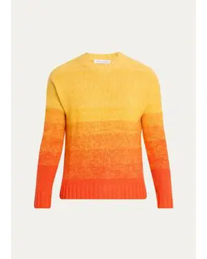 Iris Von Arnim Rainbow Caps Cashmere & Silk Crewneck Sweater - Yellow Multi
