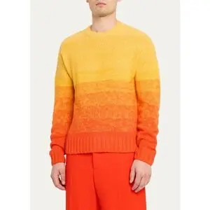 Iris Von Arnim Rainbow Caps Cashmere & Silk Crewneck Sweater - Yellow Multi