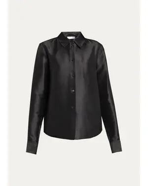 THE ROW Katune Silk Mikado Button-down Shirt - Black