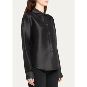 THE ROW Katune Silk Mikado Button-down Shirt