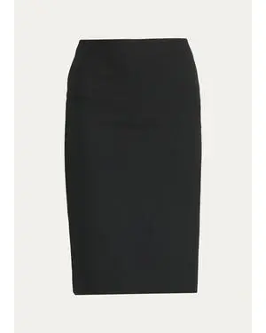 THE ROW Larco Wool Pencil Skirt - Black