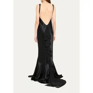 Retrofete Ambrosia Satin Open-back Gown