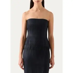 Akris Strapless Horsehair Fringe Bustier Top