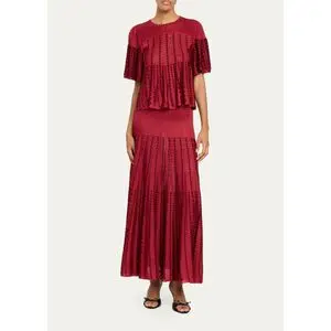 Ulla Johnson Lilah Eyelet Degrade Midi Skirt