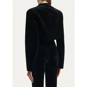 Khaite Samo Velvet Single-breasted Crop Jacket