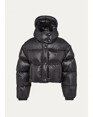 Prada Re-nylon Transformable Hooded Down Jacket