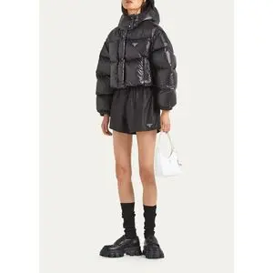 Prada Re-nylon Transformable Hooded Down Jacket