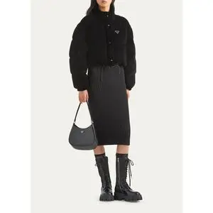 Prada Velvet Detachable-sleeve Down Jacket