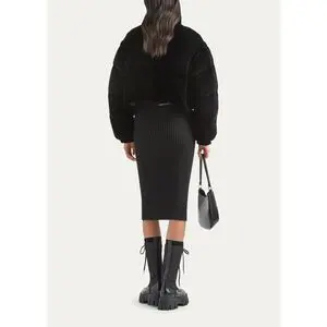 Prada Velvet Detachable-sleeve Down Jacket