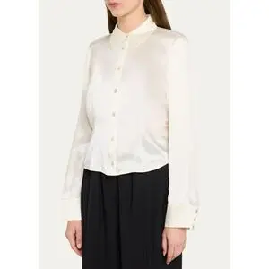Cinq À Sept Bow Petra Silk Button-front Top