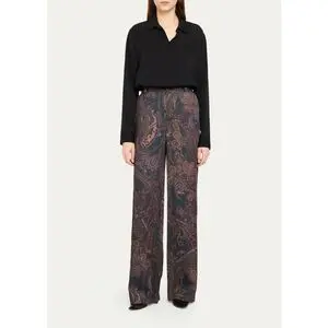 L'AGENCE Livvy Paisley High-rise Straight-leg Trousers