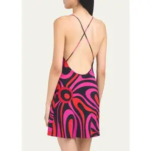 Emilio Pucci Marmo Jersey Satin Cowl-neck Backless Mini Dress