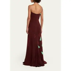 Johanna Ortiz Petals Sequined Silk Maxi Dress