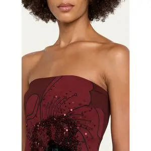 Johanna Ortiz Petals Sequined Silk Maxi Dress