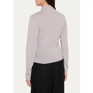 Helmut Lang Asymmetric Button Mock-neck Knit Top