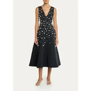 Prabal Gurung Degrade Embellished Sleeveless Midi Dress