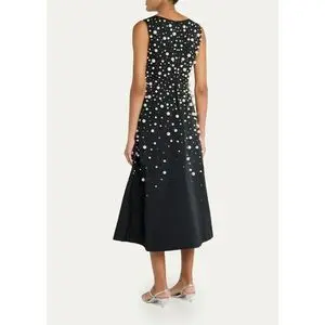 Prabal Gurung Degrade Embellished Sleeveless Midi Dress