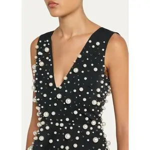 Prabal Gurung Degrade Embellished Sleeveless Midi Dress