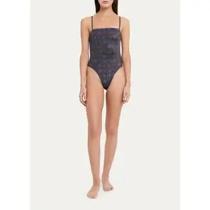 Matteau Paisley Square-neck One-piece Swimsuit