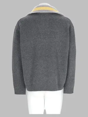 Drole De Monsieur Maglia In Lana E Cashmere Con Zip