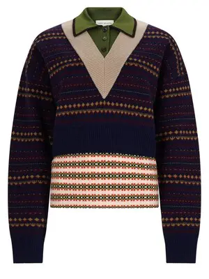 Dries Van Noten Maglia "toinette" In Lana - Multicolour