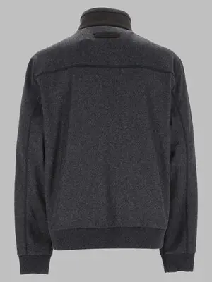 Zegna Felpa In Cashmere Misto Lana Con Zip