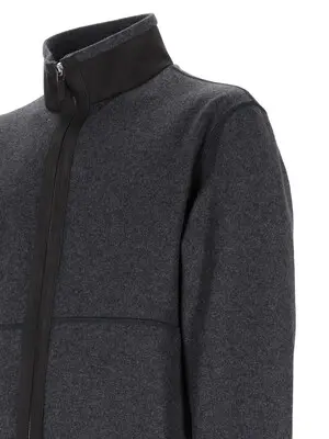 Zegna Felpa In Cashmere Misto Lana Con Zip