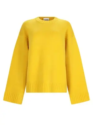 GANNI Maglia Oversize In Lana - Yellow