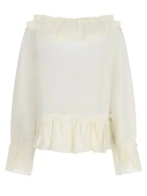 GANNI Blusa Con Balze