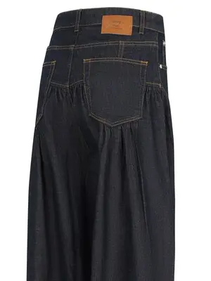 GANNI Jeans A Corsetto In Denim Testurizzato