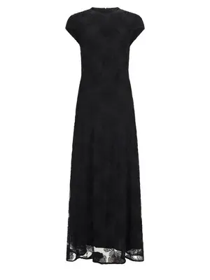 ROTATE BY BIRGER CHRISTENSEN Abito Lungo A Rete Con Stampa Floreale - Black