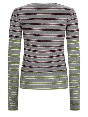 GANNI T-shirt Layered In Cotone