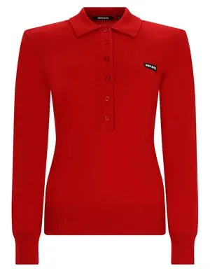 ROTATE BY BIRGER CHRISTENSEN Polo In Maglia Di Lana Merino E Cashmere - Red