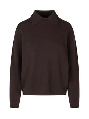 VANISE Yasmin Polo Knit Top - Caffe