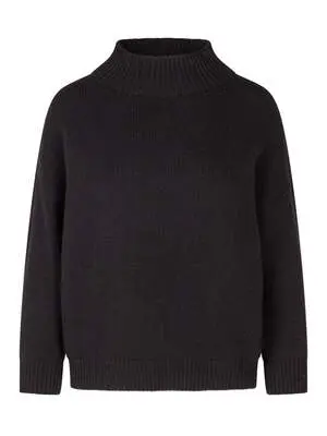 VANISE Chantal Mock Neck Knit Sweater - Nero