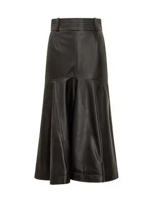 MOM'S PANTS Draped Mini Leather Skirt With Draping Detail - Black